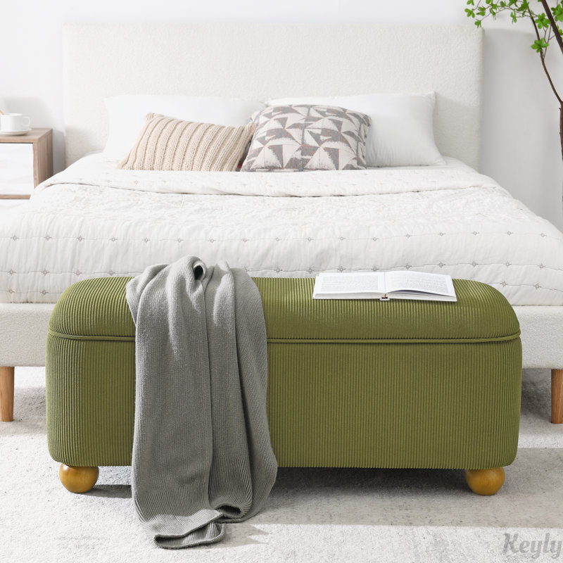 Flannelette Fabric Storage Ottoman bench